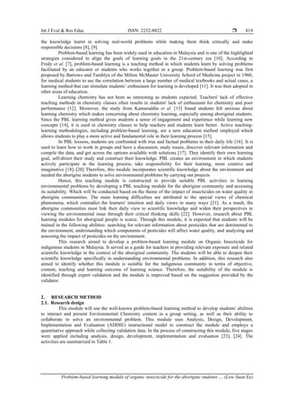 Problem-based learning module of organic insecticide for the aborigine ...
