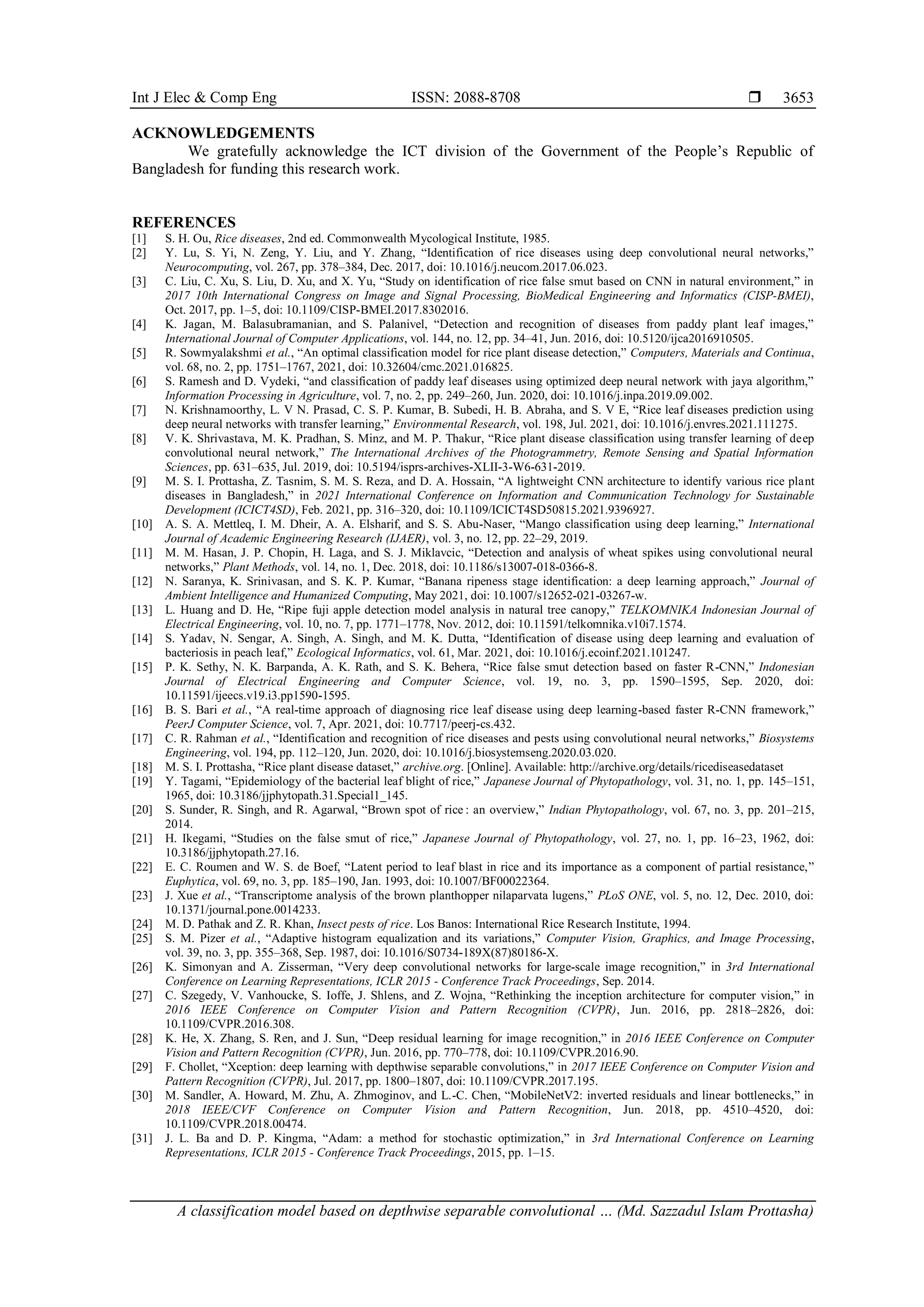 A Classification Model Based On Depthwise Separable Convolutional Neural Network To Identify