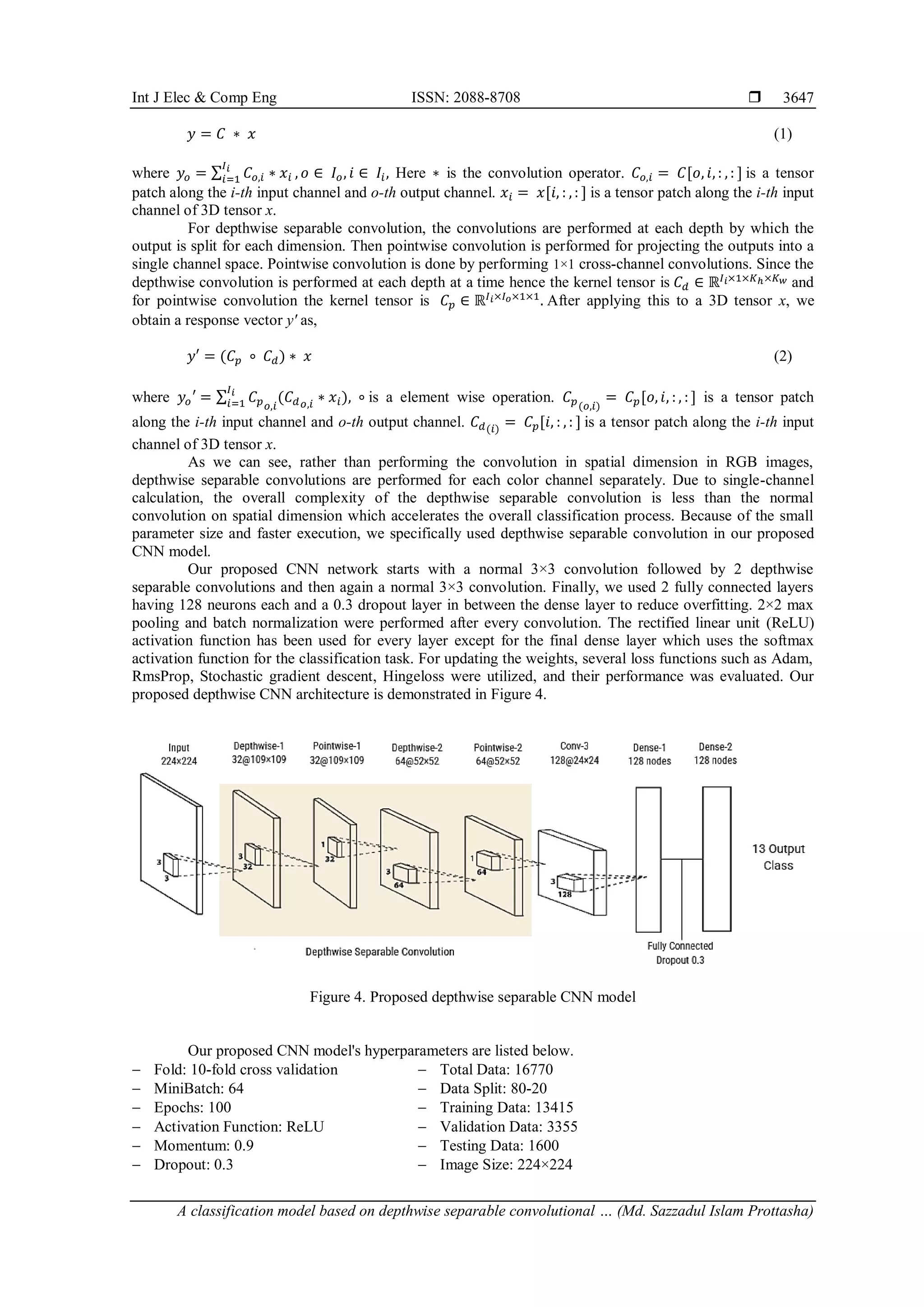A classification model based on depthwise separable convolutional neural network to identify ...