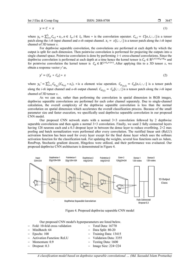 A Classification Model Based On Depthwise Separable Convolutional Neural Network To Identify 
