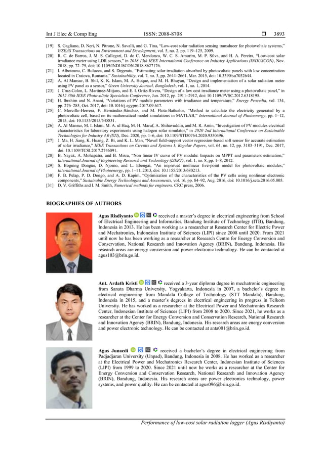 Performance of low-cost solar radiation logger | PDF | Physics | Science