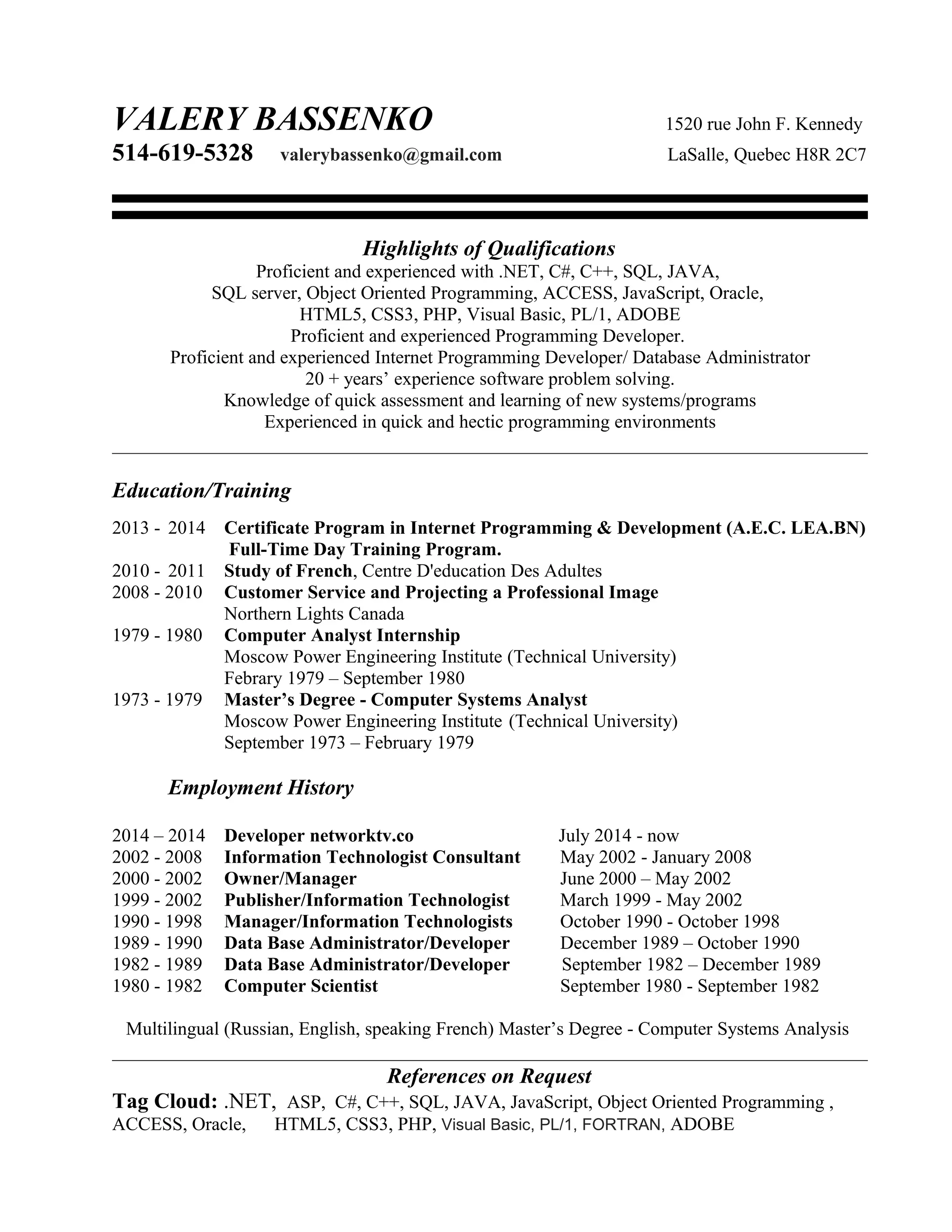 ValeryBassenkoResume | DOC