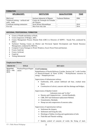 CV -Nildo M. Nhaliginga | PDF