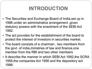 Role of sebi in new issue matket and its functions | PPT