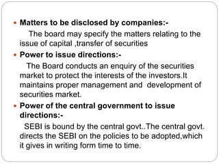 Role of sebi in new issue matket and its functions | PPT