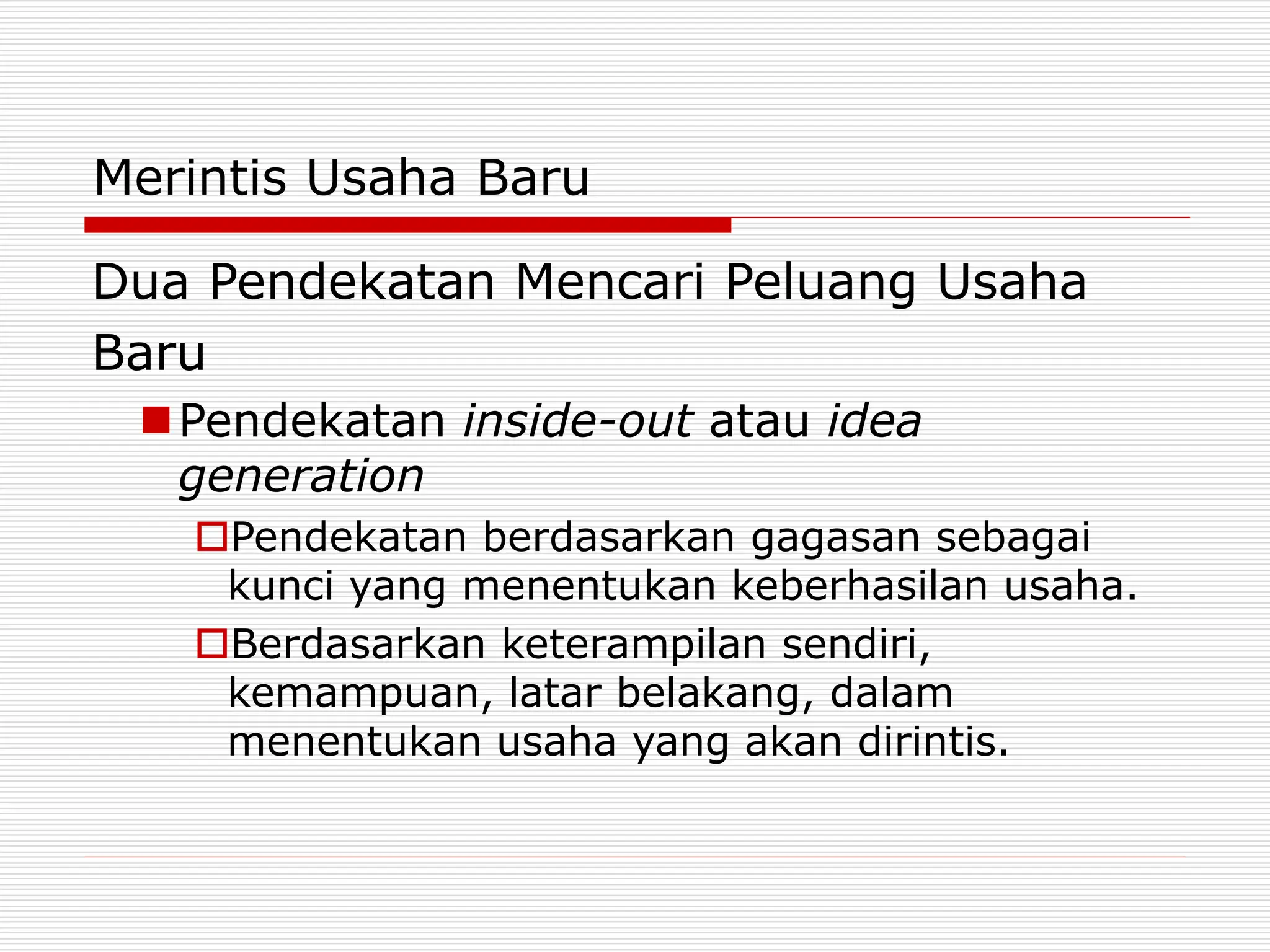 Merintis usaha baru dan model pengembangannya | PPT