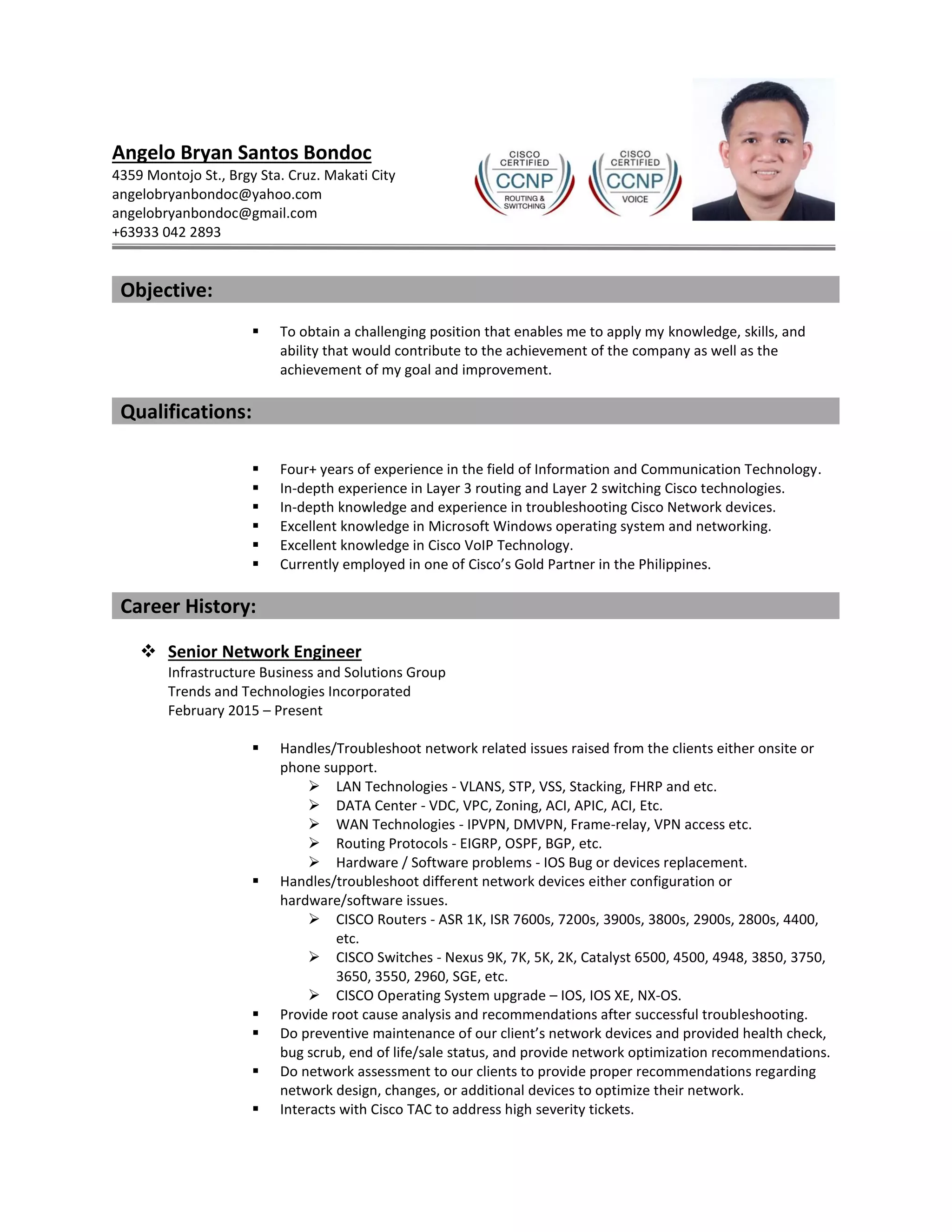 Angelo Bryan Santos Bondoc-CV | PDF