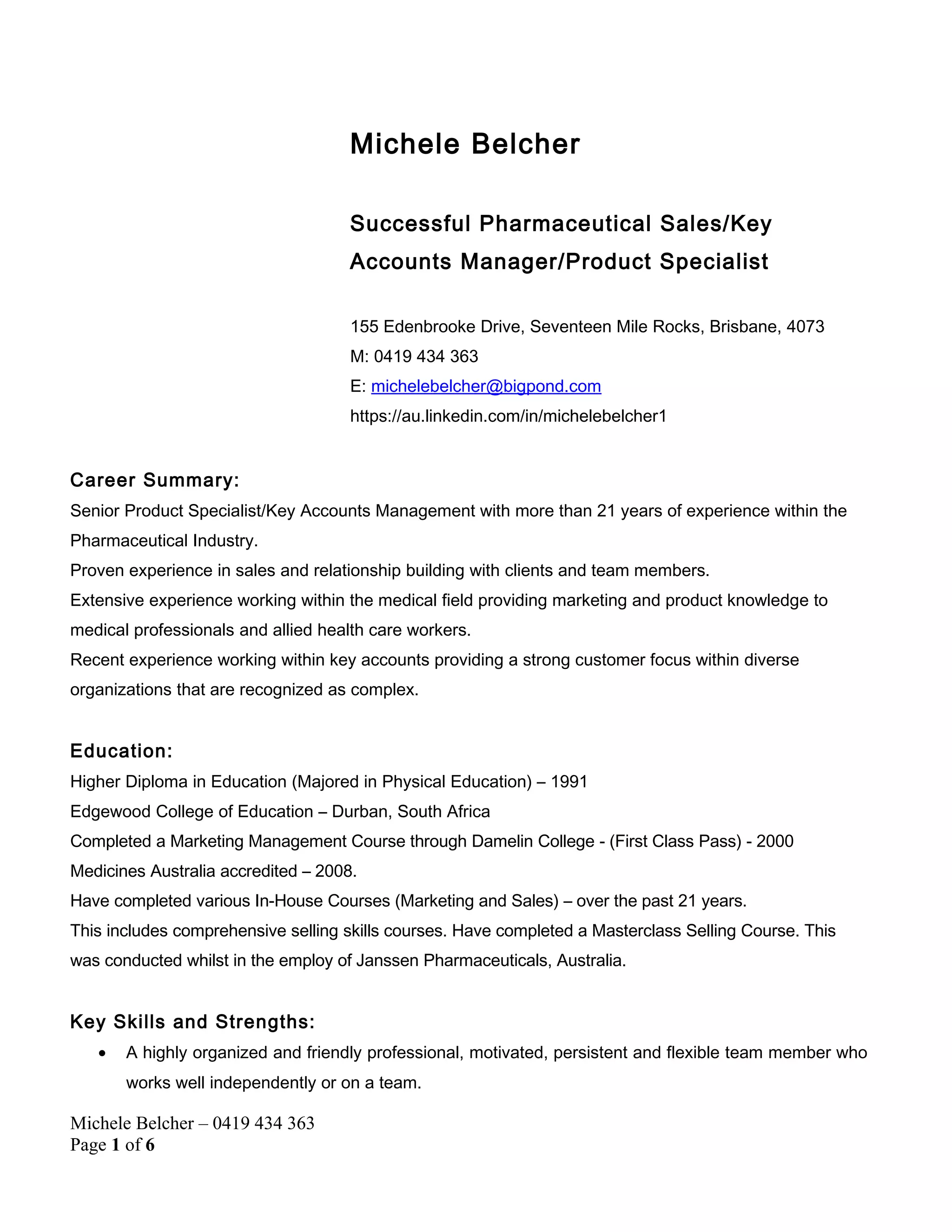 Michele Belcher - Resume 2016 | PDF