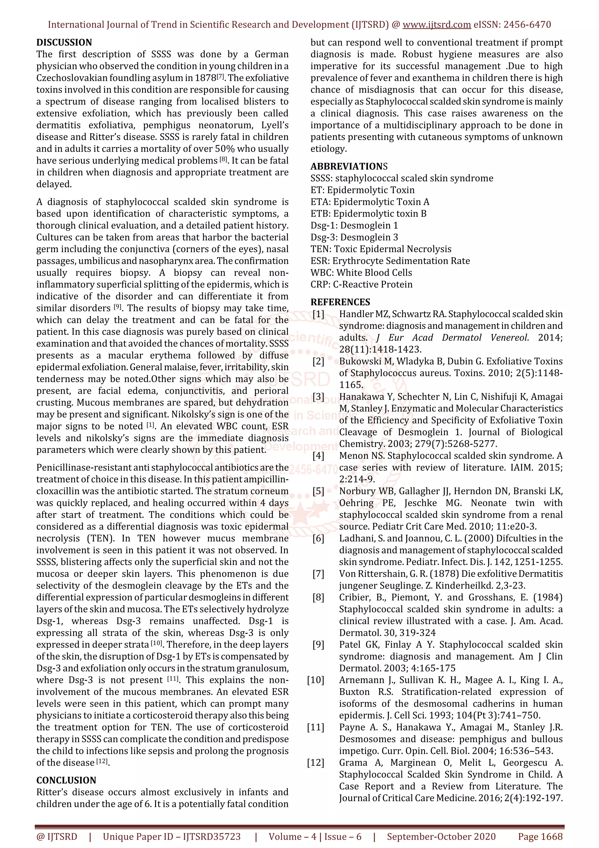 Ritters Disease in Child A Case Report | PDF