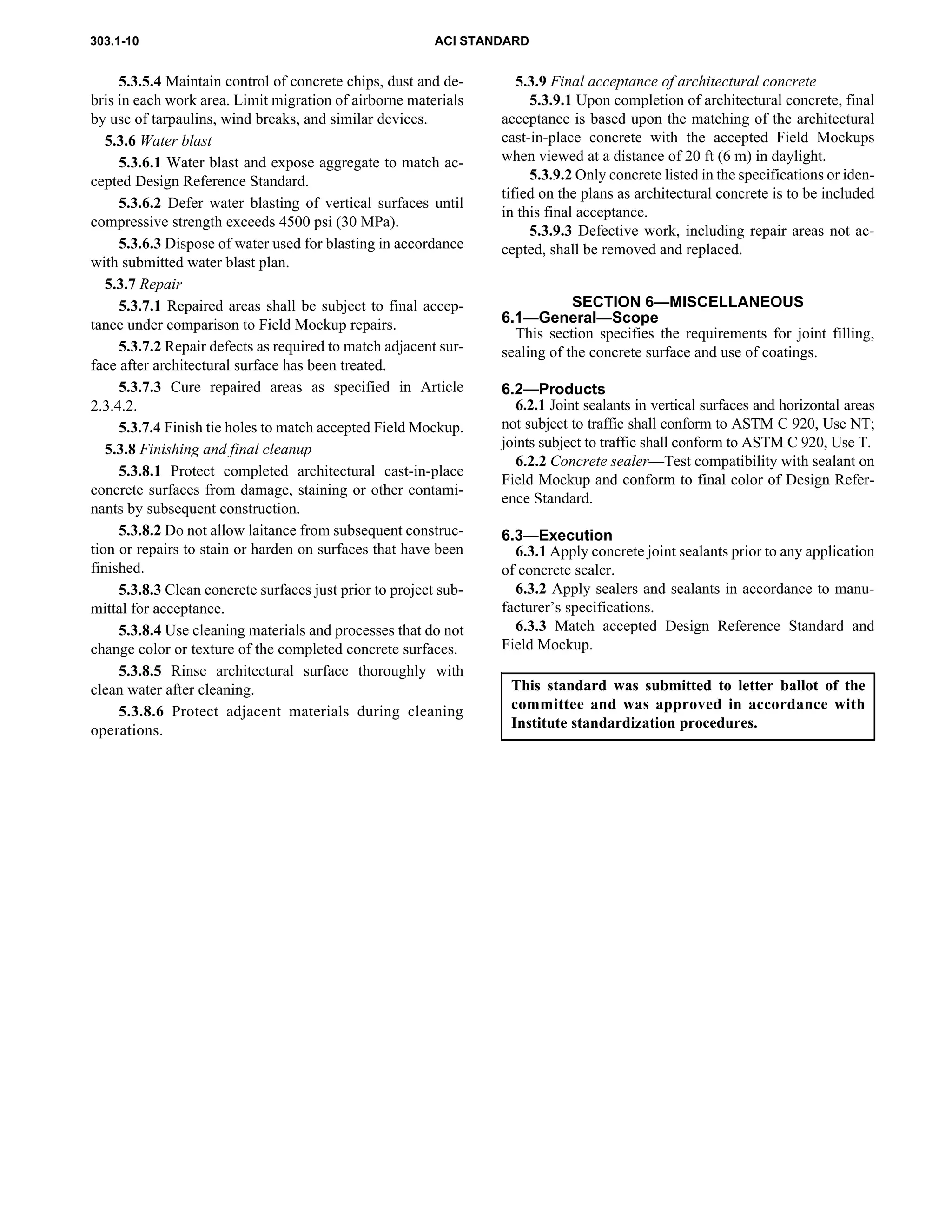 303.1 97 standard specification for-cast-in-place architec | PDF