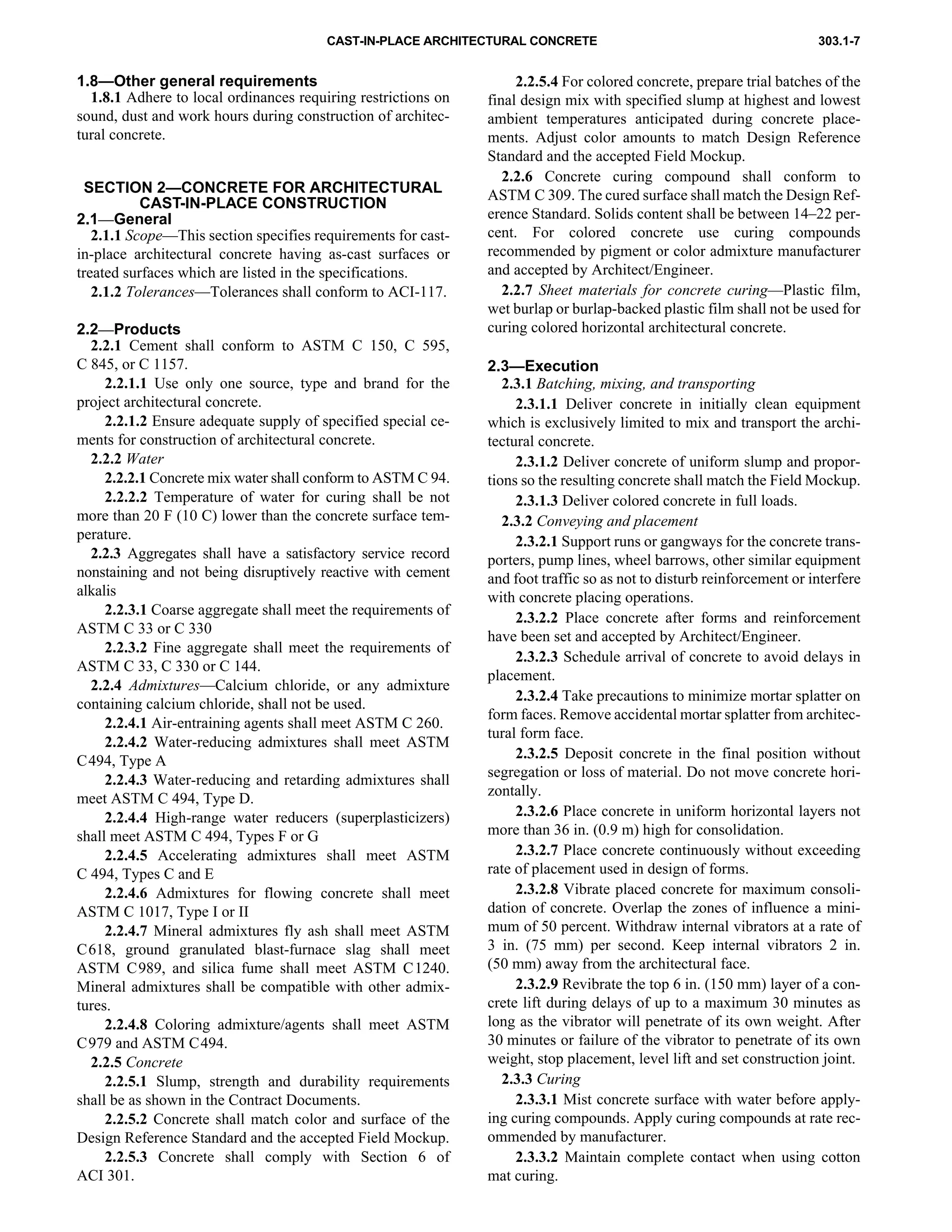 303.1 97 standard specification for-cast-in-place architec | PDF
