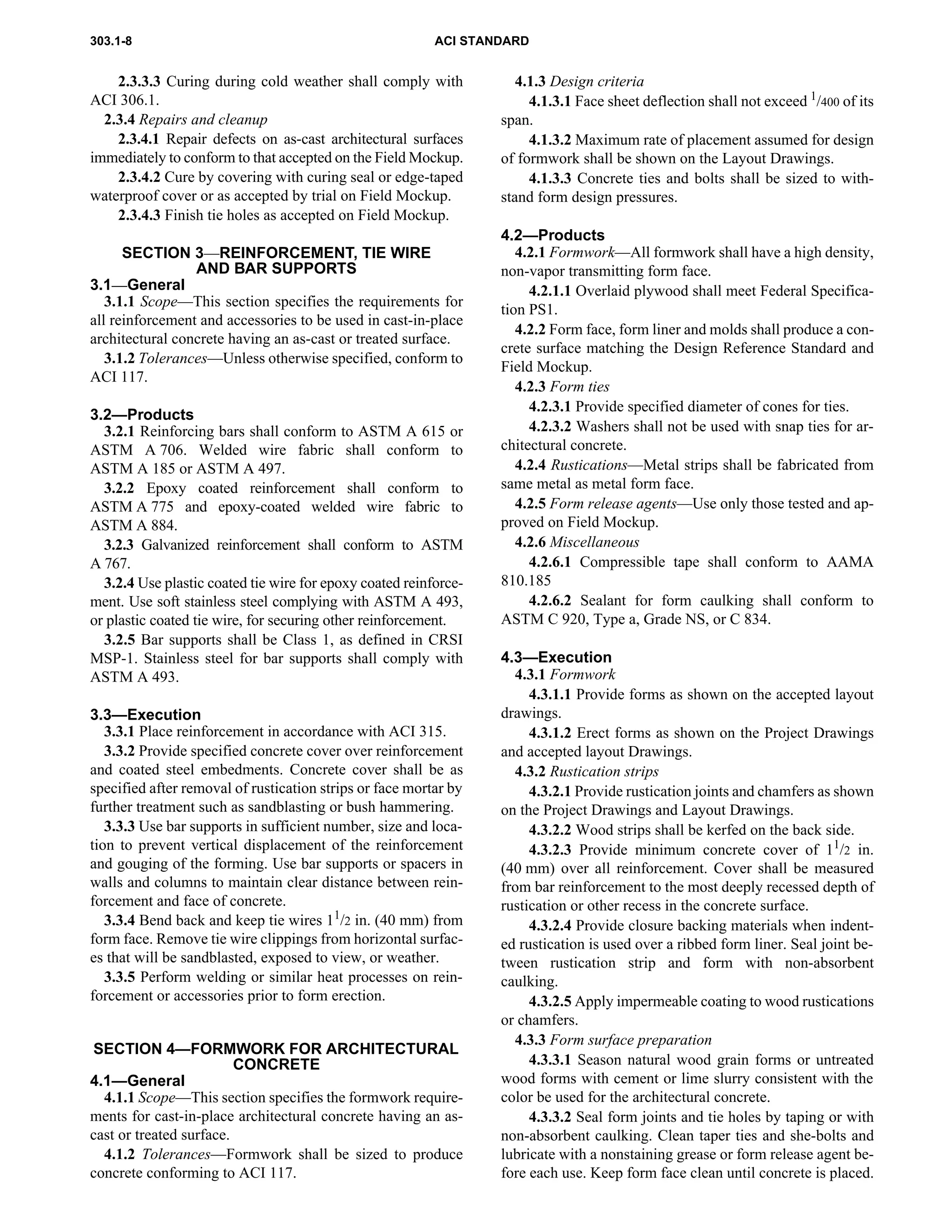 303.1 97 standard specification for-cast-in-place architec | PDF