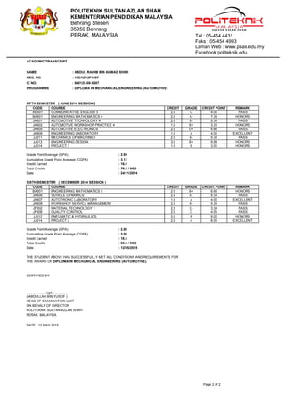 Transkrip Abdul Rahim | PDF
