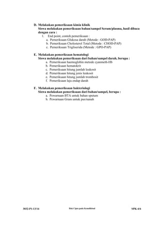 3032 p1-spk-analis kesehatan | PDF