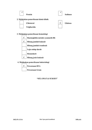 3032 p1-spk-analis kesehatan | PDF