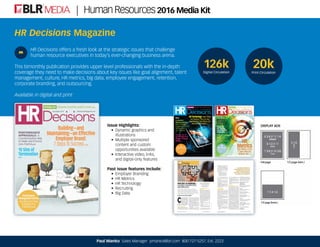 2016 BLR HR Media Kit | PDF | Human Resources | Business