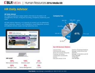2016 BLR HR Media Kit | PDF | Human Resources | Business