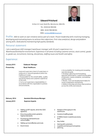 Edward Pritchard CV | DOCX
