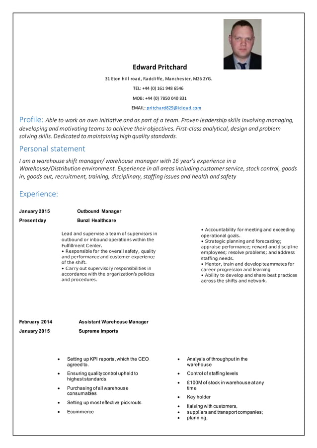 Edward Pritchard CV | DOCX