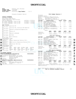 Collegiate Transcript | PDF