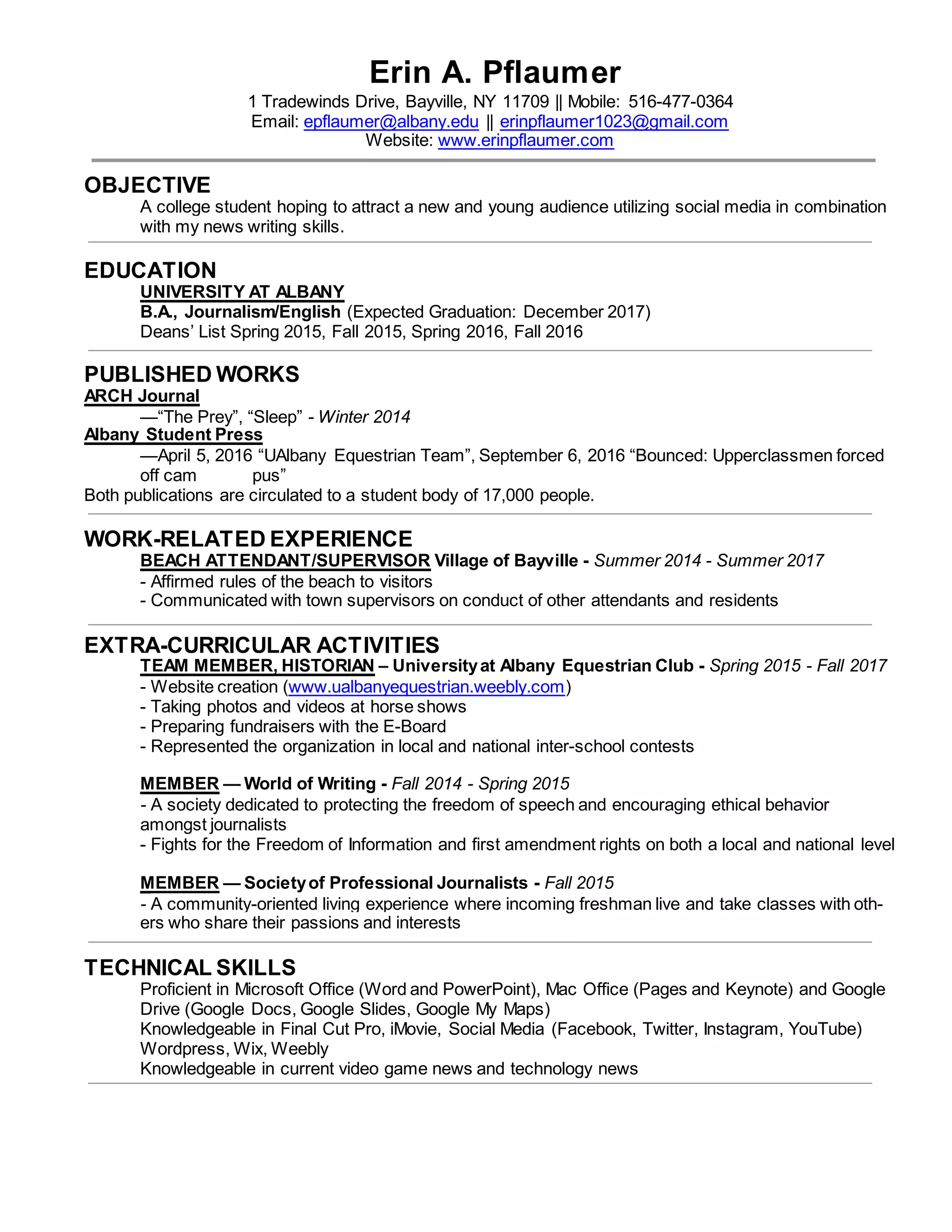 Erin Pflaumer's Resume | DOCX