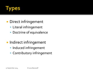 A presentation on FTO and Infringement Analysis | PPTX