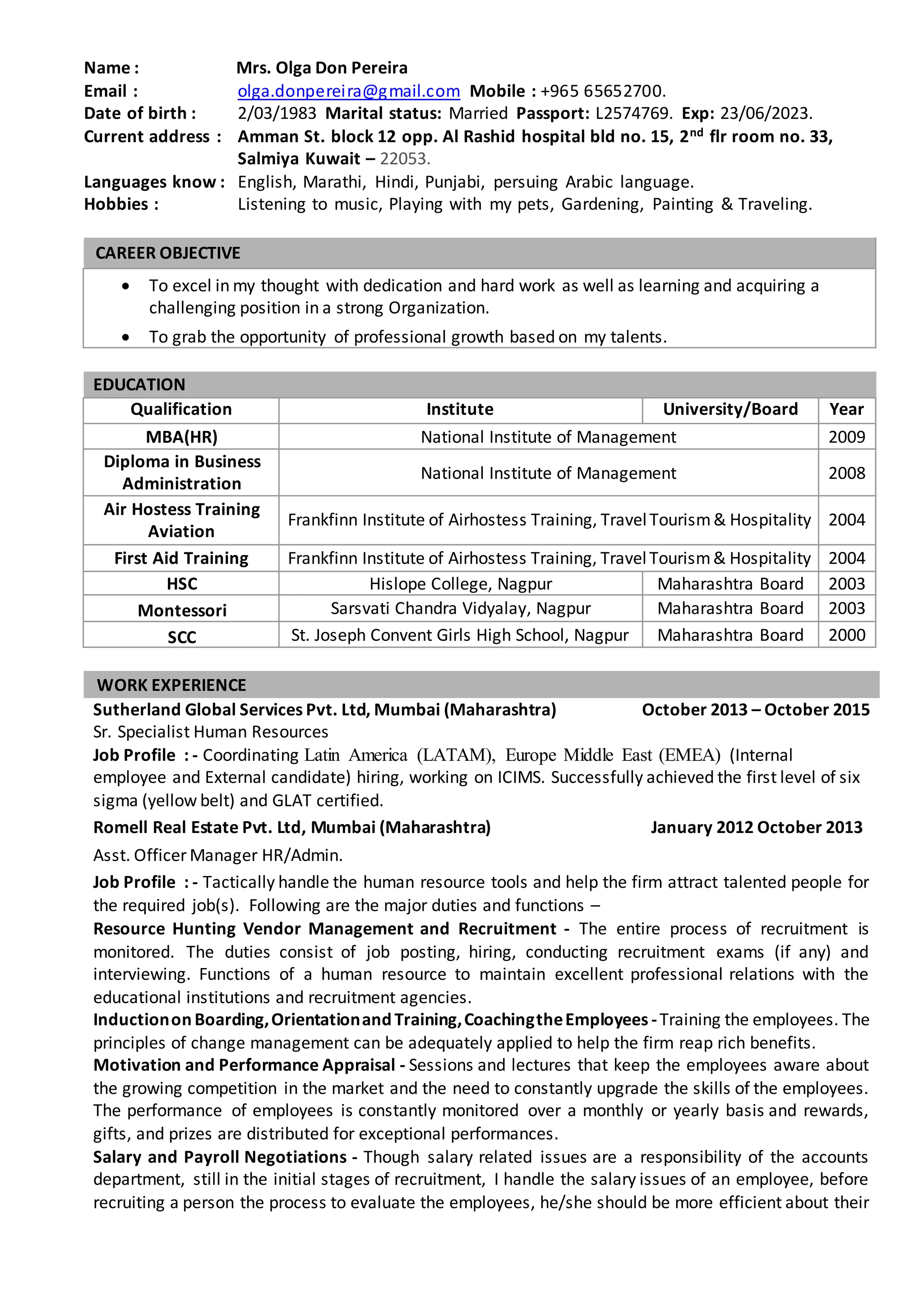 Olga Don Pereira - Resume | DOCX