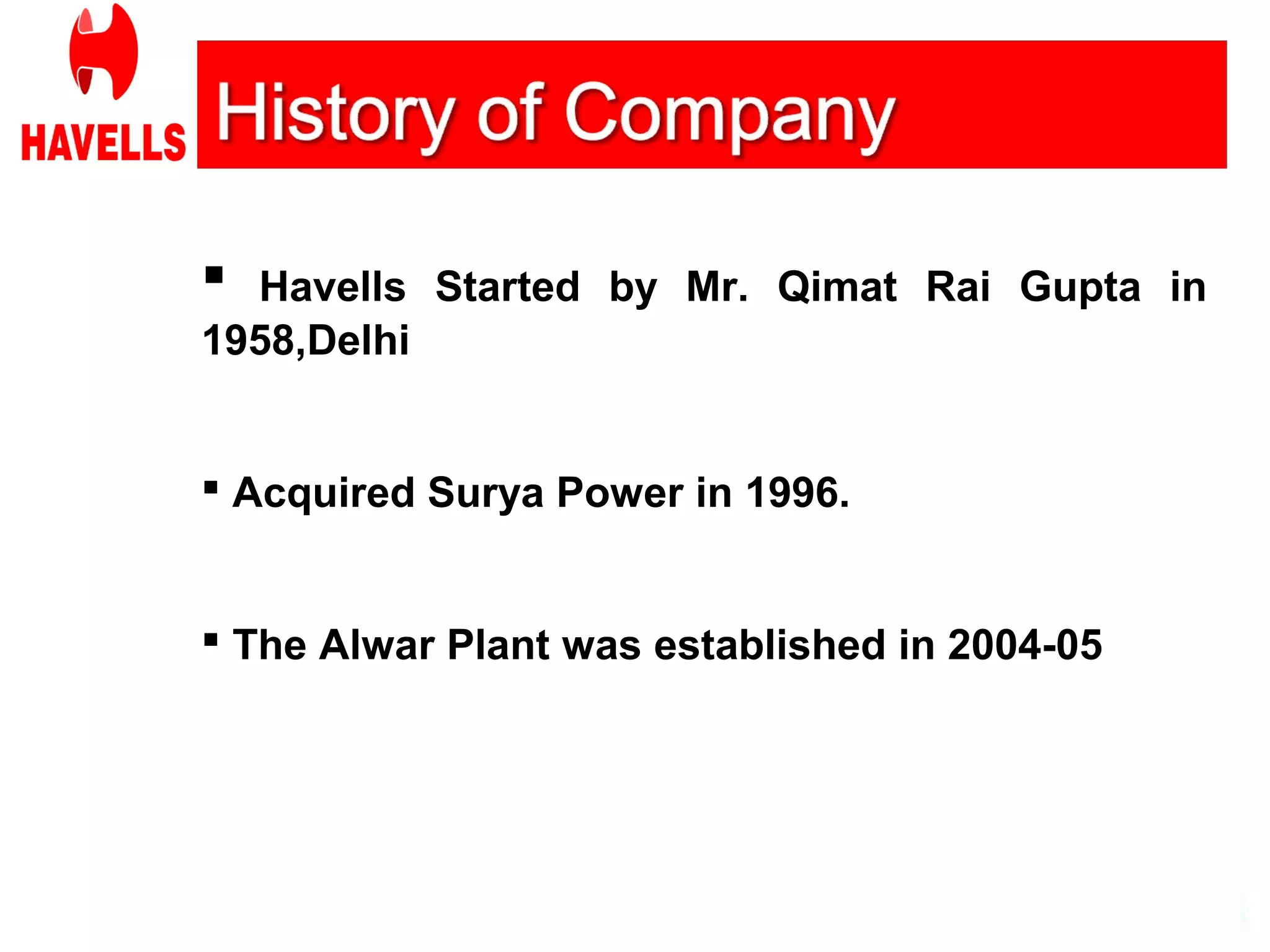 30398247 havells-alwar (1) | PPT