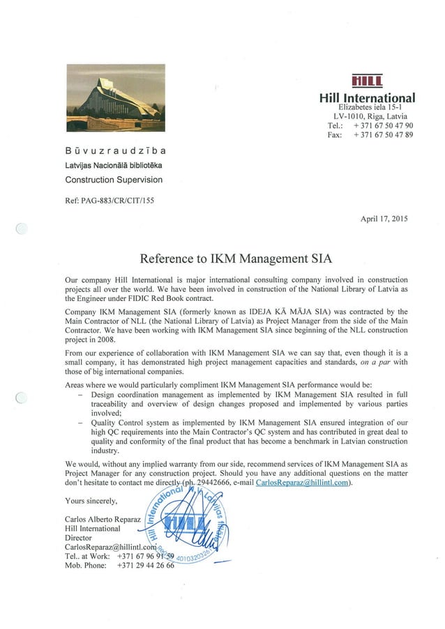Reference letter IKMM from HILL 2015 EN | PDF