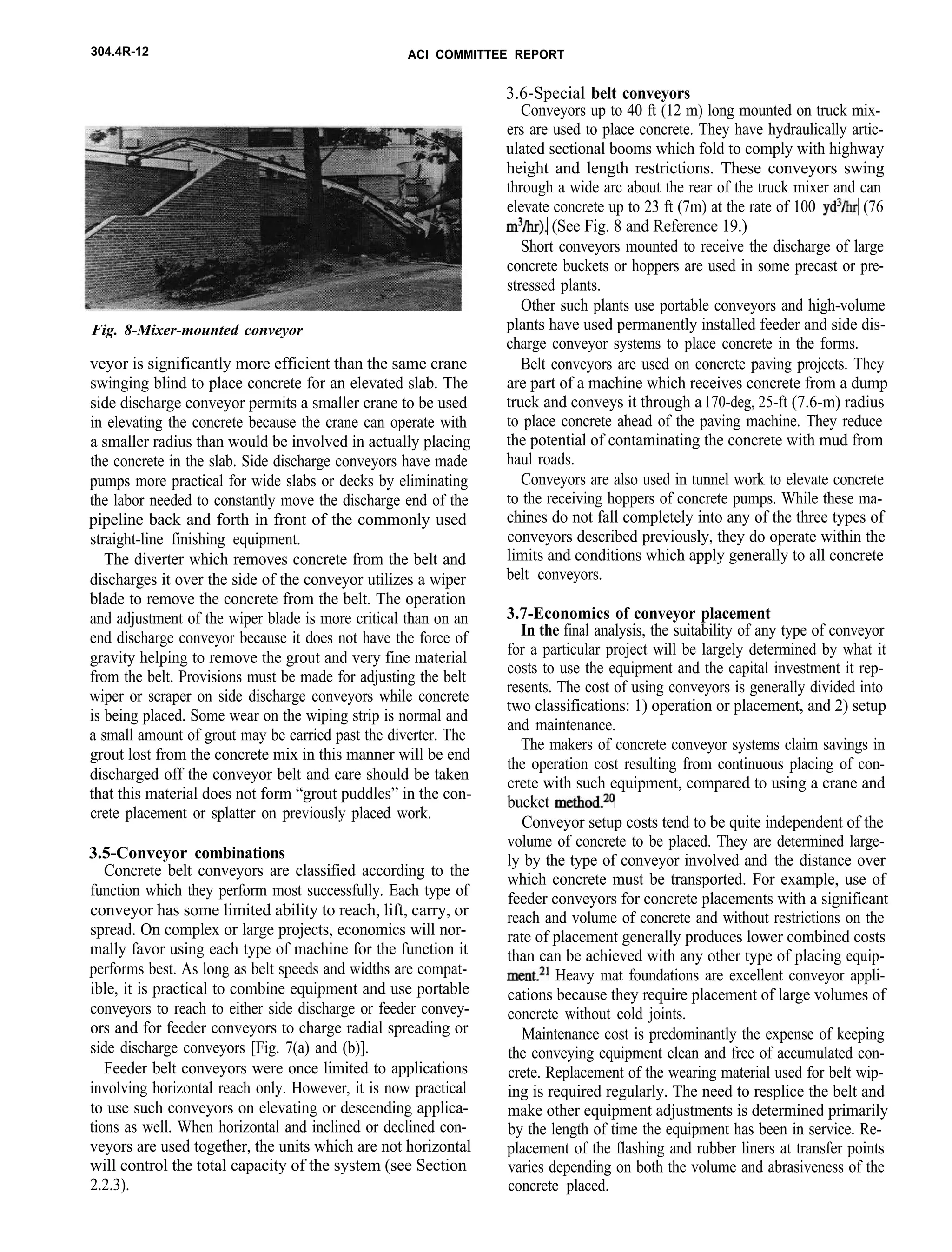 304.4 r 95 - placing concrete with belt conveyors | PDF