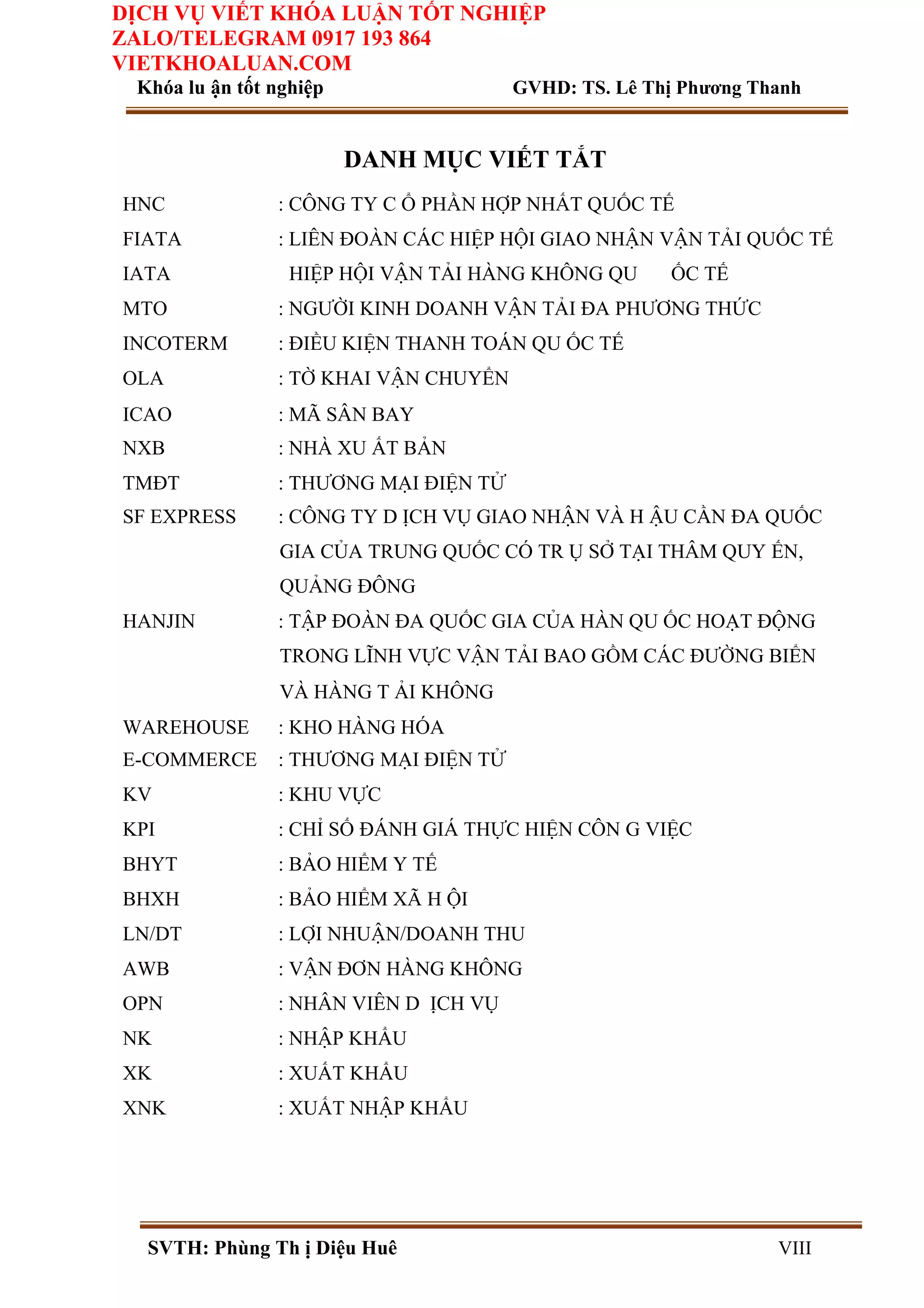 Khóa luận: Phân tích giao nhận hàng hóa nhập khẩu bằng đường hàng không | DOC