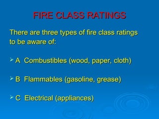 Fire extinguisher type training class .ppt