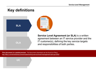 Implementing Service Level Management (SLM) - PPT | PDF