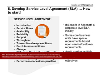 Implementing Service Level Management (SLM) - PPT | PDF
