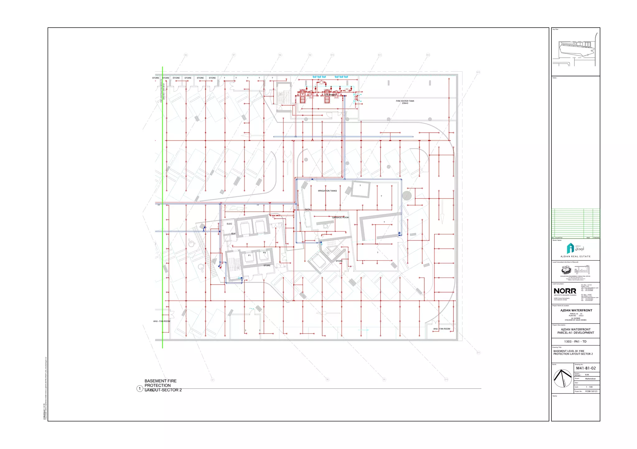 BASEMENT FIRE PROTECTION LAYOUT-SECTOR-2 | PDF