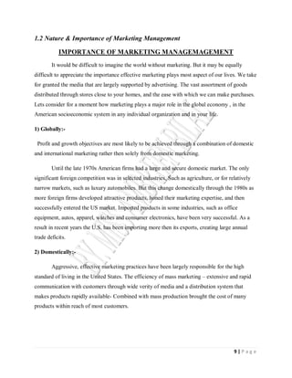 Marketing Management Short Notes | PDF