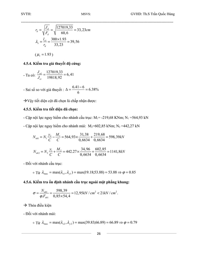 Đồ Án Kết Cấu Thép Nhà Công Nghiệp Nhịp 27m | PDF
