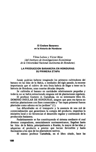 El Enclave Bananero en la historia de Honduras | PDF