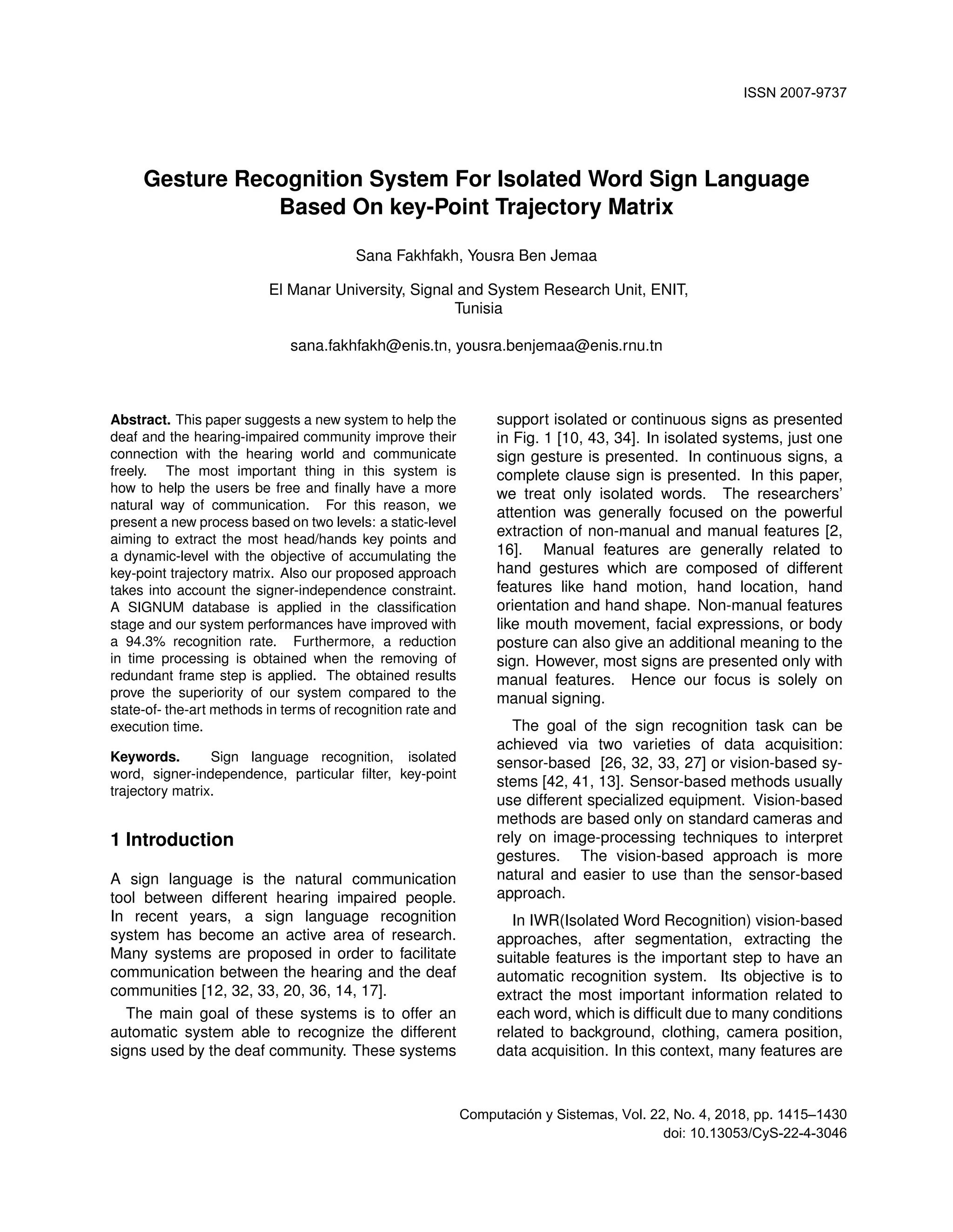 Automatic Isolated word sign language recognition | PDF | Databases | Computer Software and ...