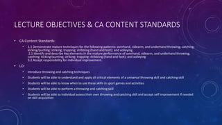 Throwing and Catching Lecture | PPTX