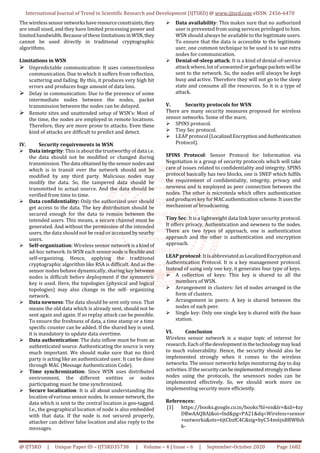 Study on Vulnerabilities, Attack and Security Controls on Wireless Sensor Networks | PDF