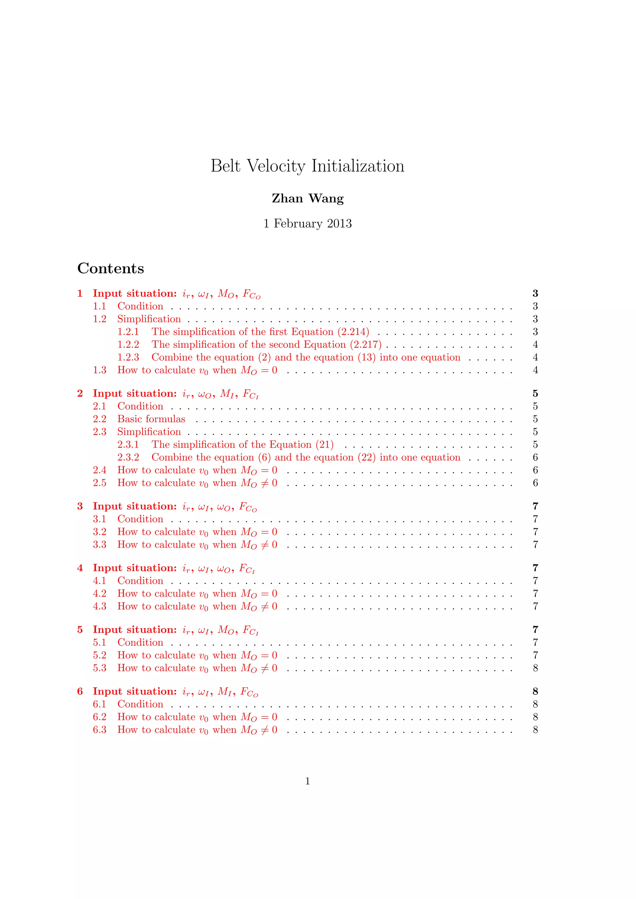 Belt Velocity Initialization | PDF