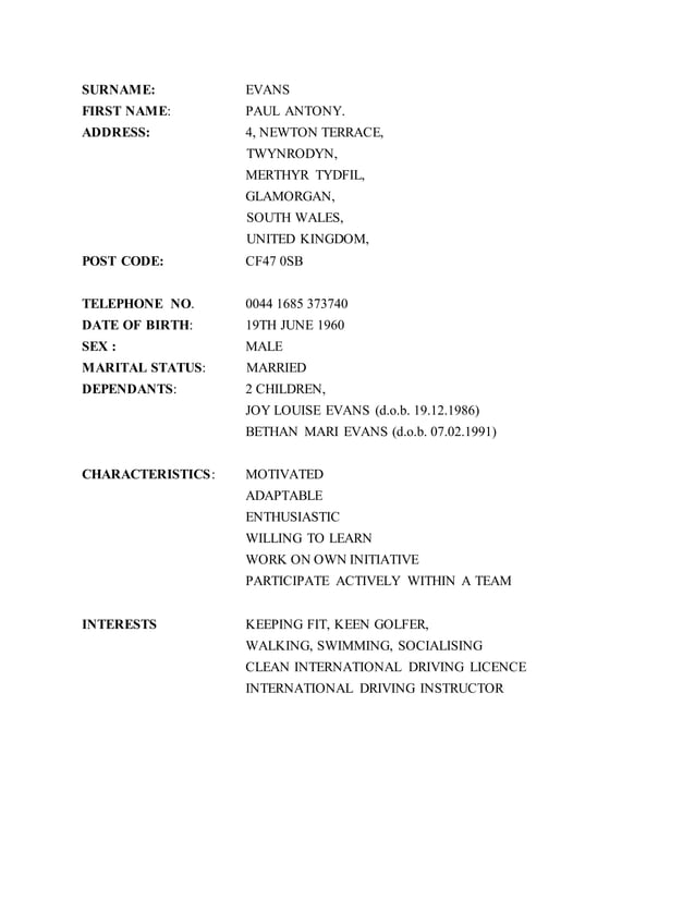 CV PAUL 2010 | DOCX | Logistics | Business