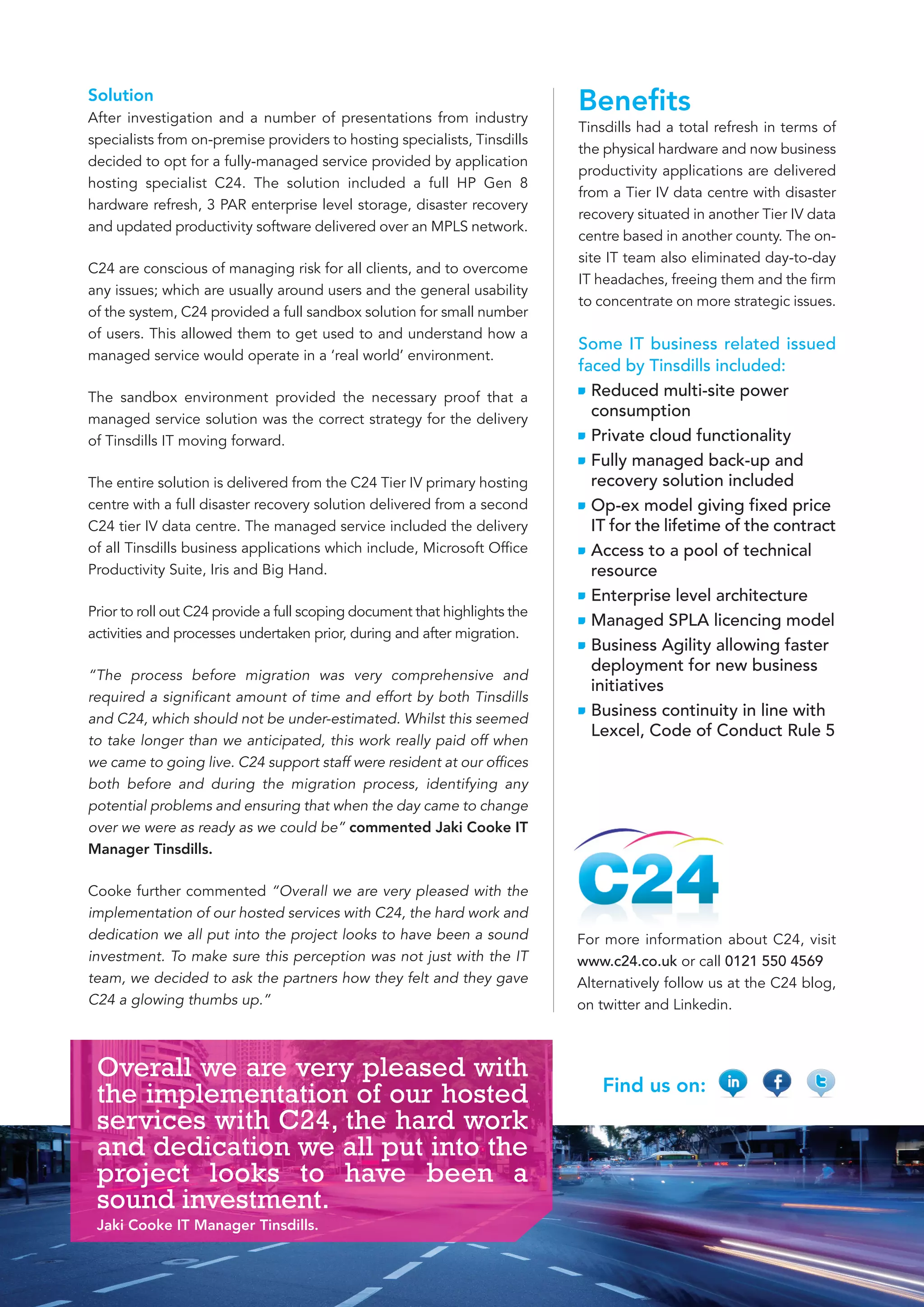 C24 Tinsdills Case Study | PDF