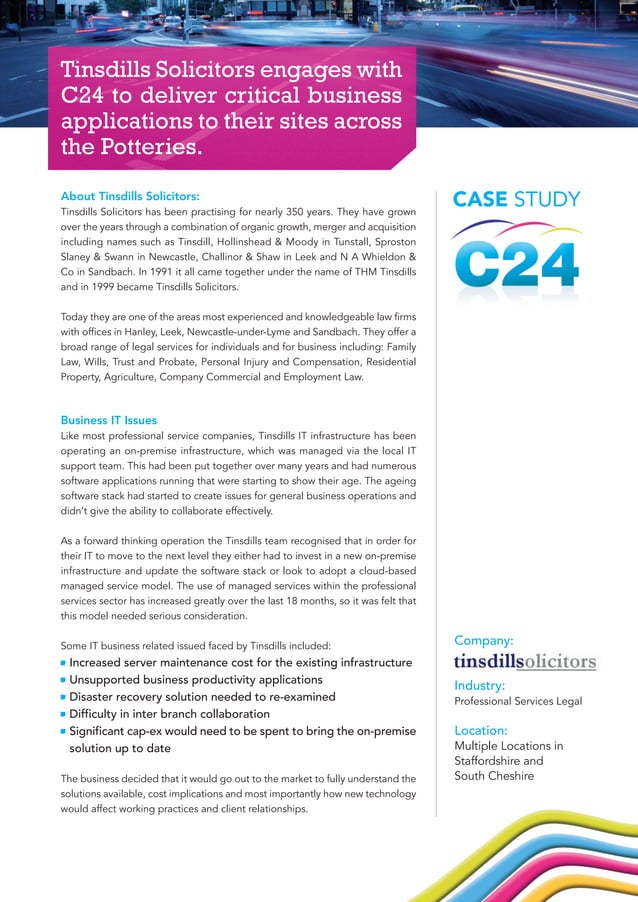 C24 Tinsdills Case Study | PDF | Cloud Computing | Internet