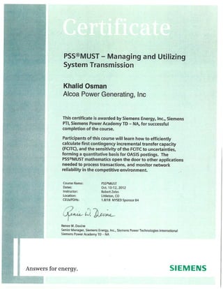 PSSE MUST Certificate | PDF