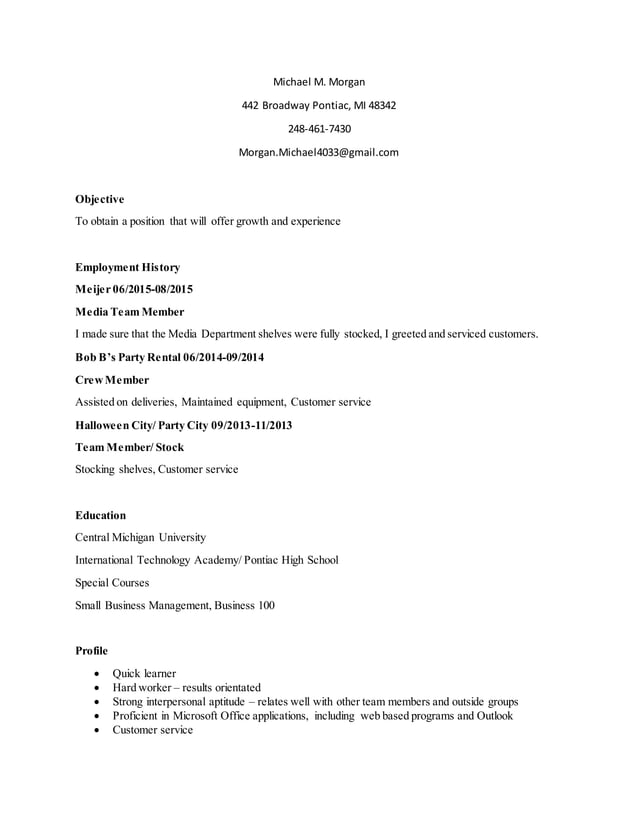 Michaels Resume (1) | DOCX