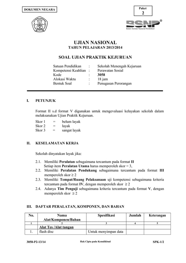 3058 p2-spk-perawatan sosial | PDF