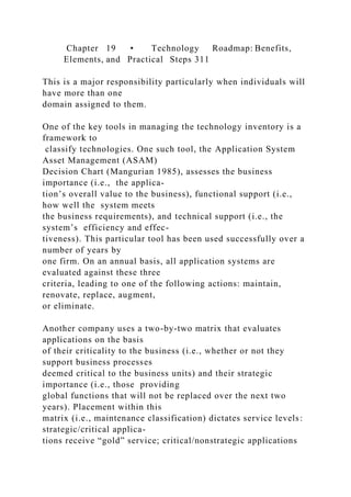 305C h a p t e r19 Technology Roadmap Benefits, Eleme.docx