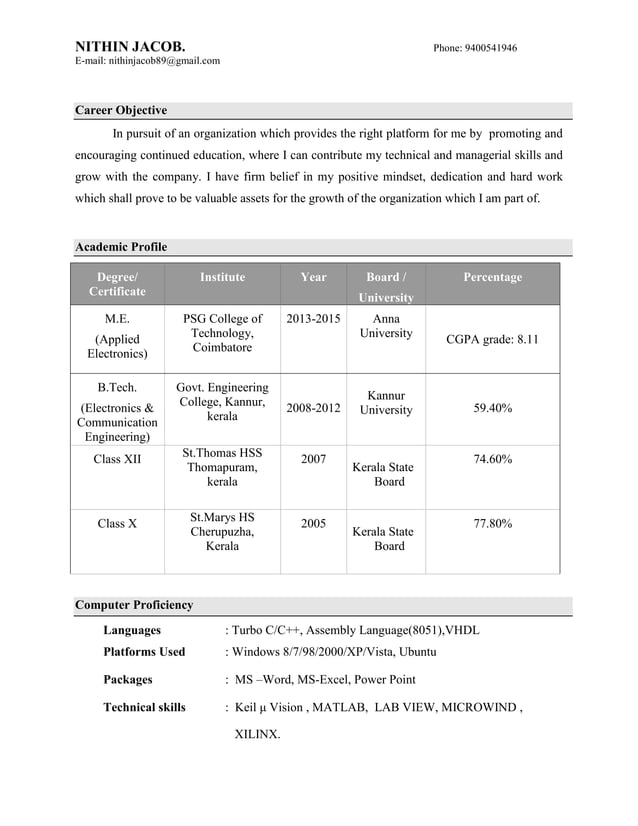 Nithin Resume1 | PDF